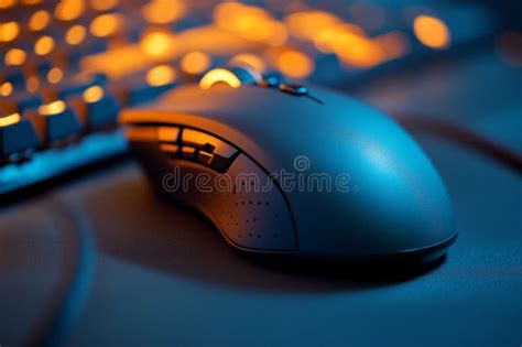 Illuminated Gaming Setup Close Up Of Backlit Mouse Headset And