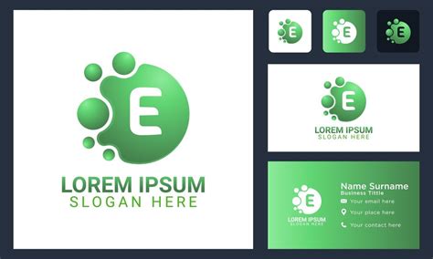 초기 모노그램 문자 E 현대 도트 크리에이 티브 기술 개념 로고 디자인 템플릿 무료 벡터