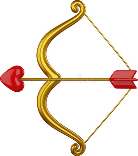 Isolated Cupid Bow With Heart Shaped Arrow Stock Vector Illustration