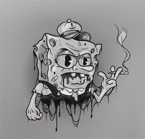 Spongebob спанч спанчбоб губкабоб Spongebobtattoo эскиз Bob Тату