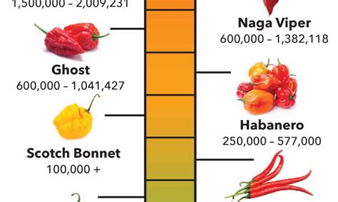 Top 10 Hottest Peppers Chart Top 10 Worlds Hottest Peppers Scoville