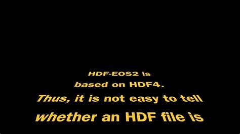 How To Tell Hdf Eos2 Or Generic Hdf4 Data File Youtube