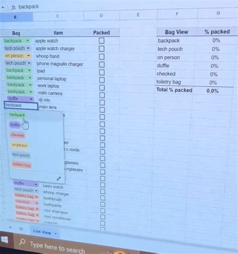 The Best Packing Spreadsheet For Organised Travellers