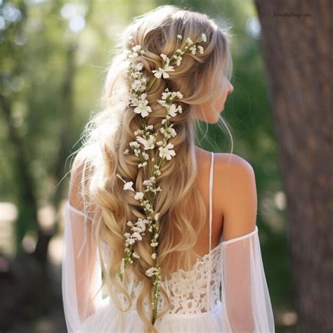 Premium Photo Cascading Waterfall Braids With Scattered Flowers