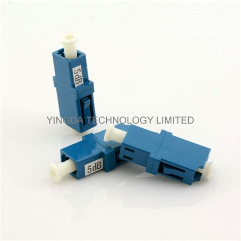 Lc Pc Fixed Fiber Optic Attenuator 5db Blue White Dust Cap Gr910 Iec