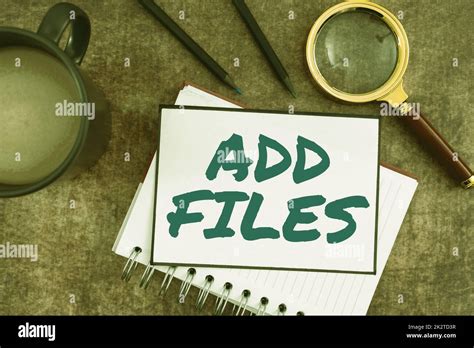 Conceptual Caption Add Files Word Written On To Put More Information To A Certain Personthing