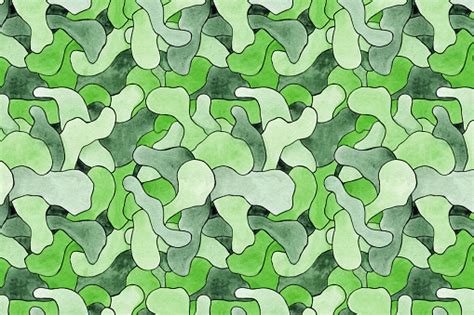매끄러운 위장 패턴 카키 텍스처 수채화 일러스트 카모 인쇄 배경입니다 추상 군사 스타일의 배경 벽지 구별하기 힘든에 대한 스톡