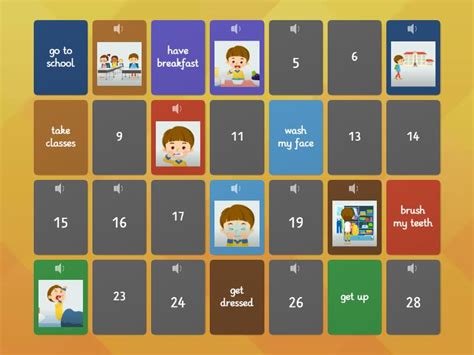 Daily Routines Memory Matching Pairs Daily Routines Memory Matching Pairs