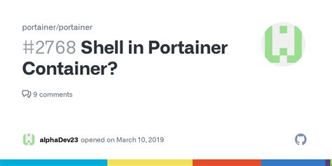 Shell In Portainer Container · Issue 2768 · Portainerportainer · Github