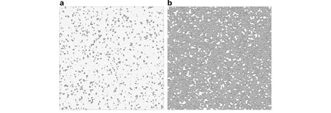examples of simulated microstructures using different combinations of