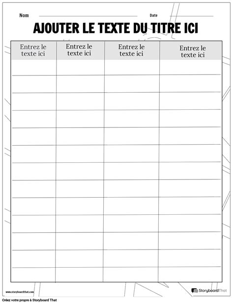Feuille De Calcul De Tableau Storyboard Par Fr Examples