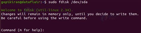 Fdisk Command In Linux Dataflair