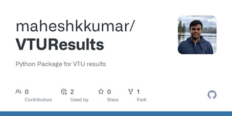GitHub Maheshkkumar VTUResults Python Package For VTU Results