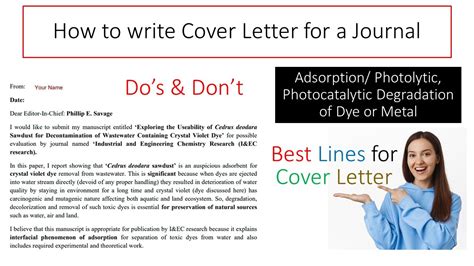 Cover Letter Scientific Journal Cover Letter Template Pdf