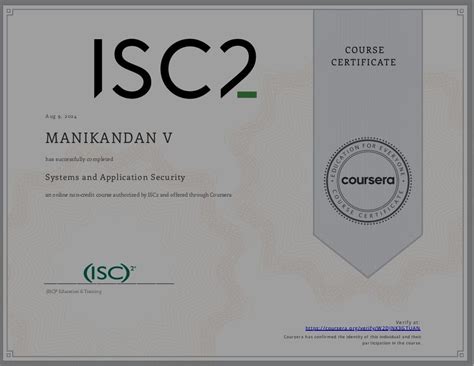 Manikandan V On Linkedin Learning Coursera Isc2 Cybersecurity