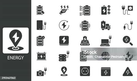 충전 아이콘 세트 솔리드 아이콘 컬렉션 벡터 일러스트 레이 션 스톡 일러스트 아이콘 기호 배터리 충전 전기 자동차 충전소 스톡