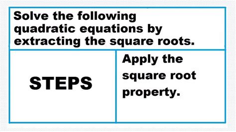 Solving Quadratic Equations By Extracting Square Roots 000 1 Ppt