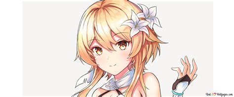 Hot Blonde Girl Lumine Genshin Impact K Wallpaper Download