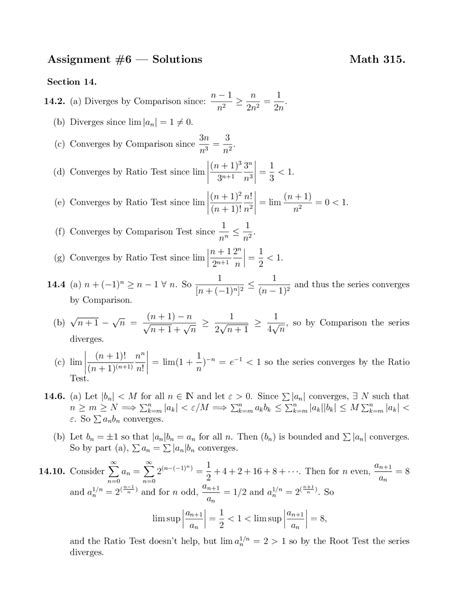 Assignment 6 With Solution For Elementary Analysis Math 315 Docsity