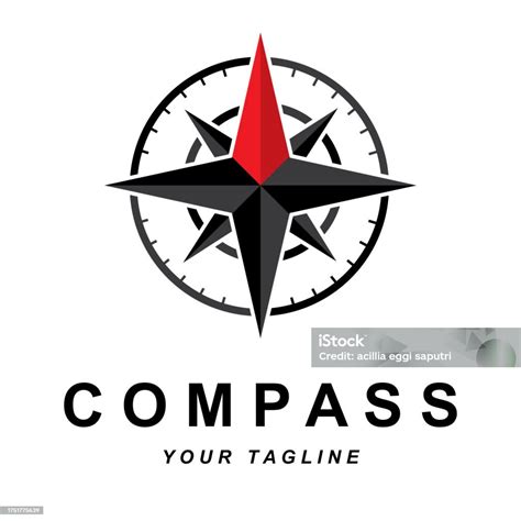 Compass Icon Vector With Slogan Template Stock Illustration Download Image Now Abstract