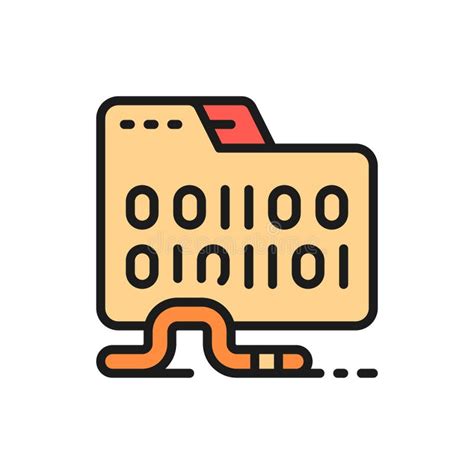 Computer Worm Icon Outline Style Stock Vector Illustration Of