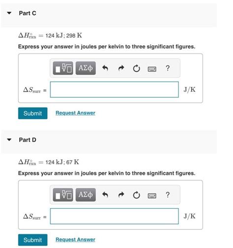 Solved Calculate ΔSsurr at the indicated temperature for Chegg com