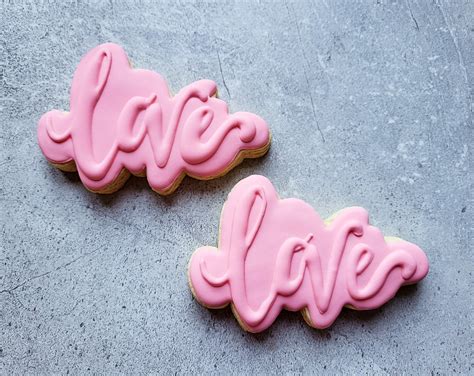 Pink Love Cookies Personalised Cookies