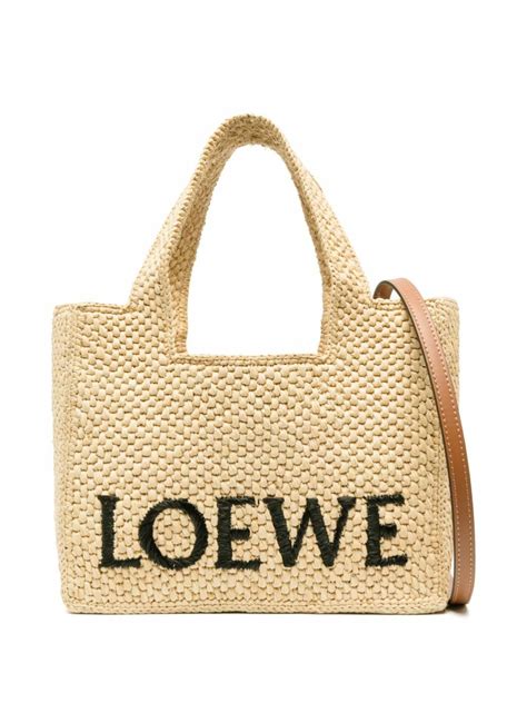 Loewe Loewe Font Small Raffia Tote Bag Loewe