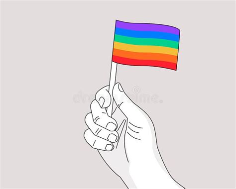 Pride Month Gay Pride Symbol Drawing Hand Waiving A Rainbow Flag