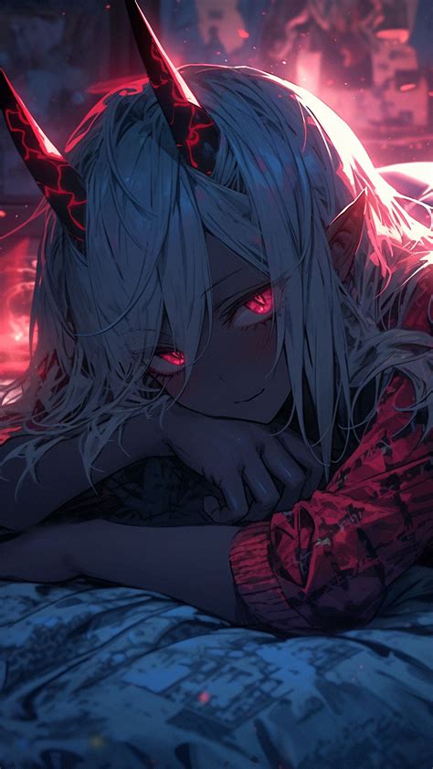 Download Wallpaper 1350x2400 Girl Horns Neko Smile Anime Iphone 8