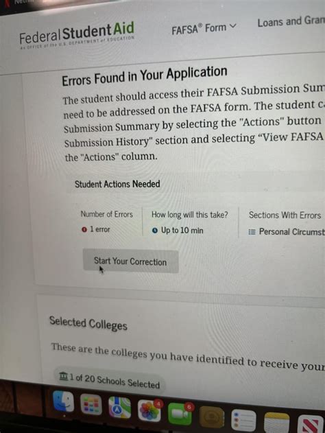 Wont Let Me Make Corrections R Fafsa