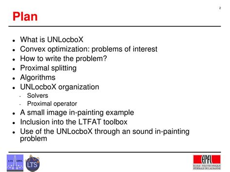 Ppt Unlocbox Matlab Convex Optimization Toolbox Wikiepflch