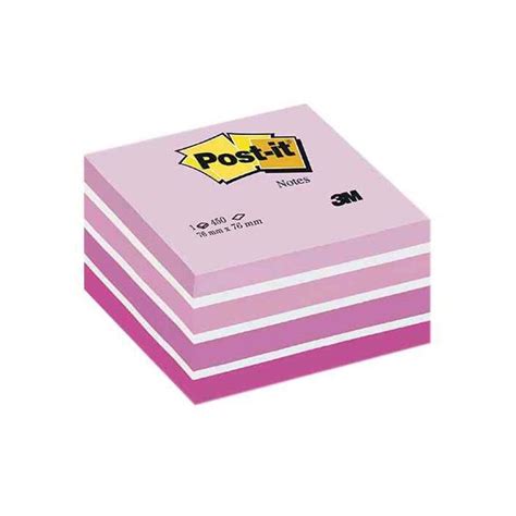 Bloc Cube 450 F Rose Pastel 76 X 76 Mm Post It La Poste