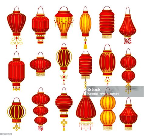 큰 벡터 세트 안에 촛불이 있는 종이 또는 실크로 만든 중국 등불 0명에 대한 스톡 벡터 아트 및 기타 이미지 0명 개체 그룹 거리 Istock