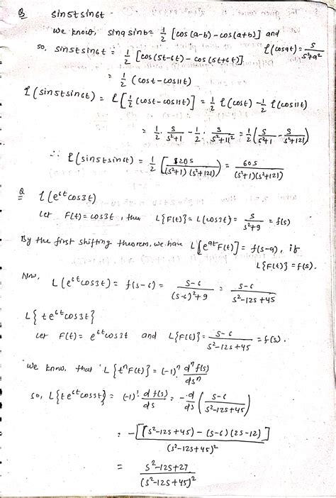 Solved Use The Accompanying Tables Of Laplace Transforms And Course Hero