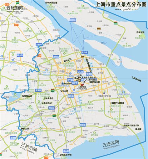 上海地图 旅游景点分布图、电子地图