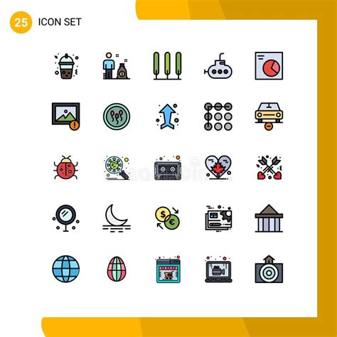 Modern Set Of 25 Filled Line Flat Colors And Symbols Such As Biochemistry Image Tree Alert