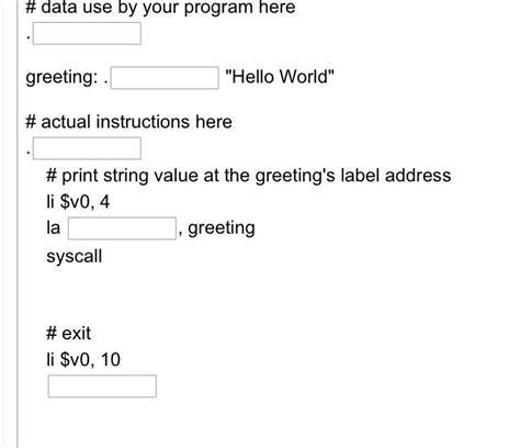 Solved Data Use By Your Program Here Greeting Hello Chegg Com