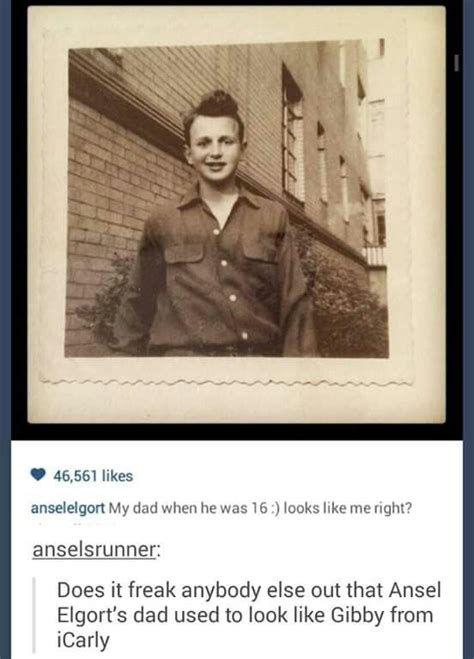Ansel Elgorts Dad Looks Like Gibby Icarly Disney Shows Ansel Elgort