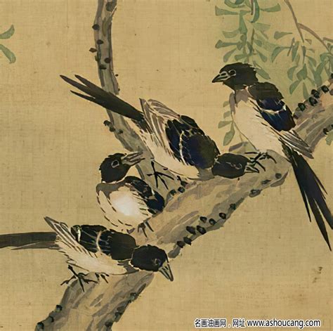 沈铨作品 春江鸟戏图 高清大图下载 名画油画网
