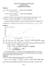 Assignment Solutions STAT Statistics For Life Science Term Assignment
