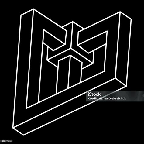 Unreal Geometric Figures Impossible Cube Line Design Impossible Shapes Optical Illusion Objects