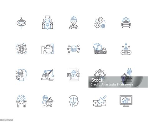 운영 라인 아이콘 컬렉션입니다 효율성 기능성 최적화 간소화 통합 조정 워크플로 벡터 및 선형 그림 생산성 동기화 구현 개요 표지판 세트 모션에 대한 스톡 벡터 아트 및 기타