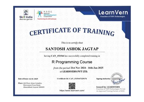 Rprogramming Datascientistintraining Newskills Santosh Jagtap