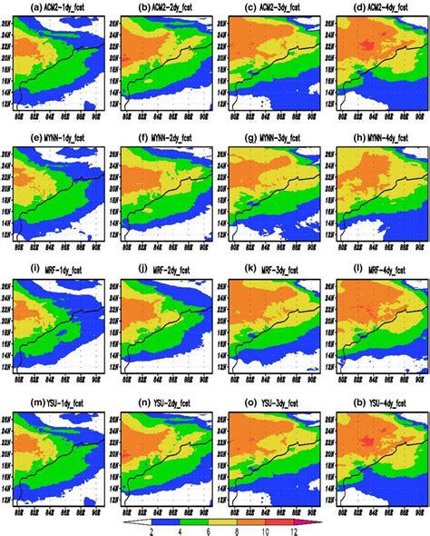 A P Spatial Distribution Of Temperature Rmse °c For Boundary Layer Download Scientific