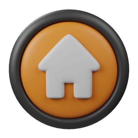 Premium Photo 3d Rendered Home Button Icon With Orange Color And