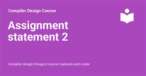 Assignment Statement 2 Compiler Design Course