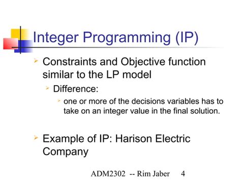Beyond Linear Programming Mathematical Programming Extensions Ppt