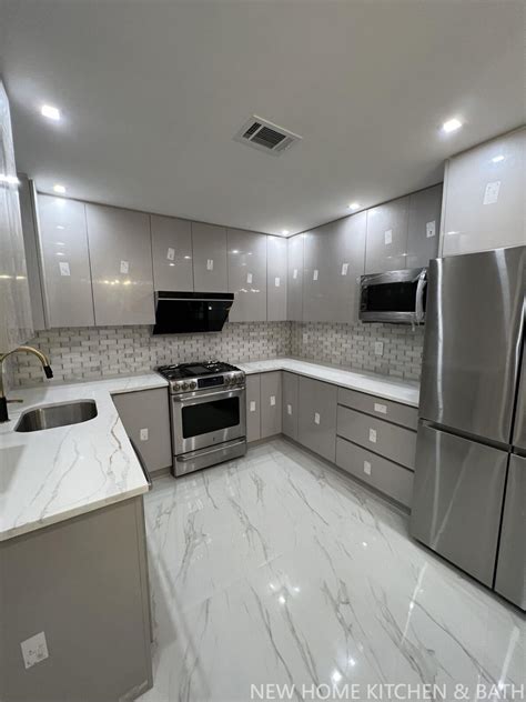 Glossy Gray New Home Kitchen And Bath Custom Cabinets And Stone Solutions