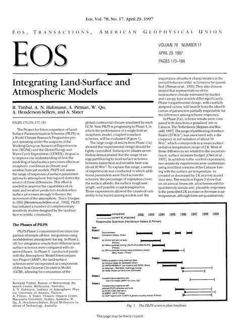 Pdf Integrating Land Surface And Atmospheric Models